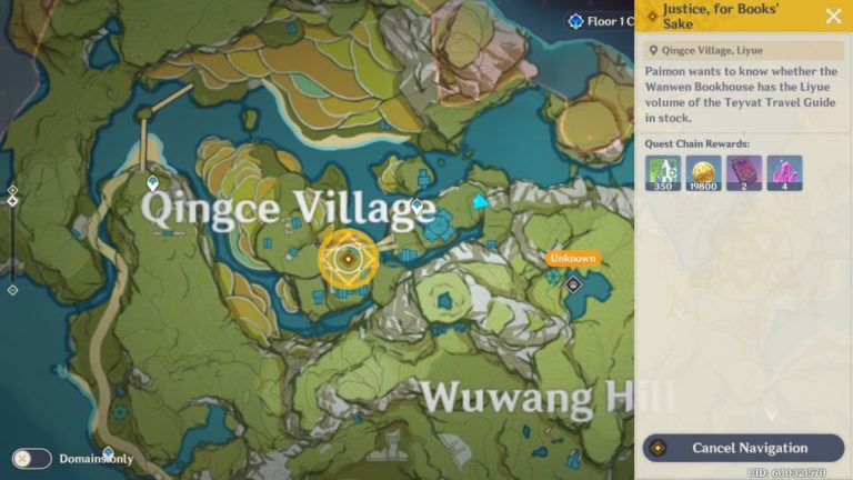 Genshin Impact: Bookworm Swordsman Quest Walkthrough