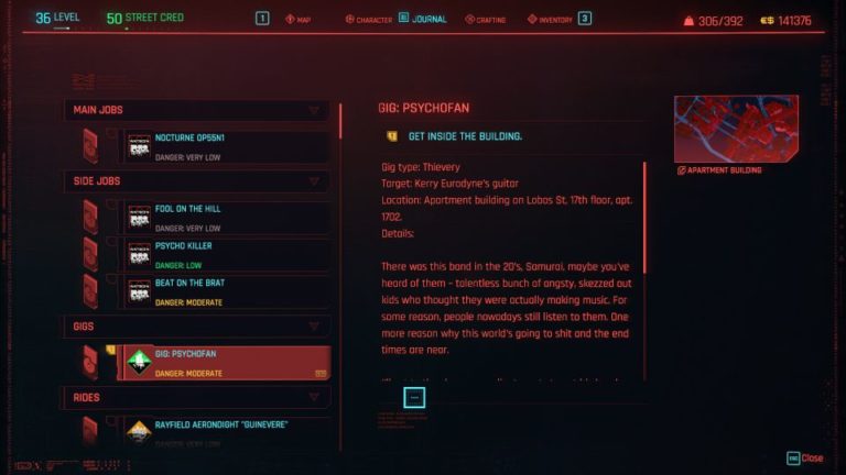 Cyberpunk 2077: Psychofan (Gig Walkthrough)