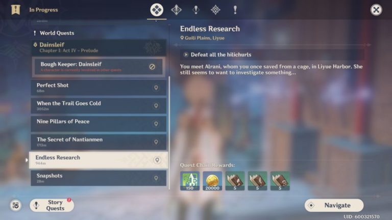 Genshin Impact: Endless Research Quest Walkthrough
