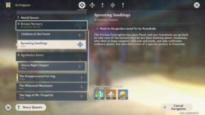 Genshin Impact: Sprouting Seedlings Quest Walkthrough