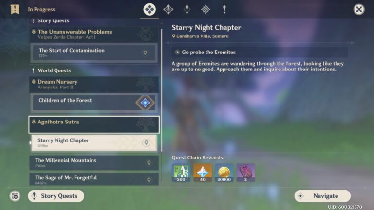 Genshin Impact: Starry Night Chapter Quest Walkthrough