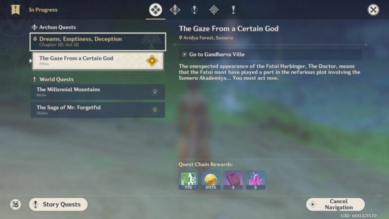 Genshin Impact: The Gaze From A Certain God Walkthrough