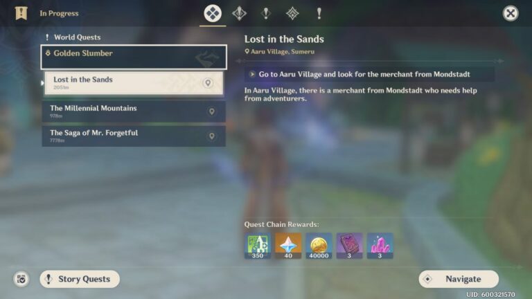Genshin Impact: Lost In The Sands Quest Walkthrough