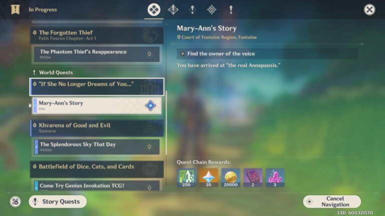 Genshin Impact: Mary-Ann's Story Walkthrough