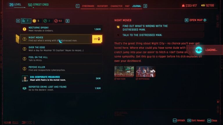 Cyberpunk 2077: Night Moves Walkthrough & Guide