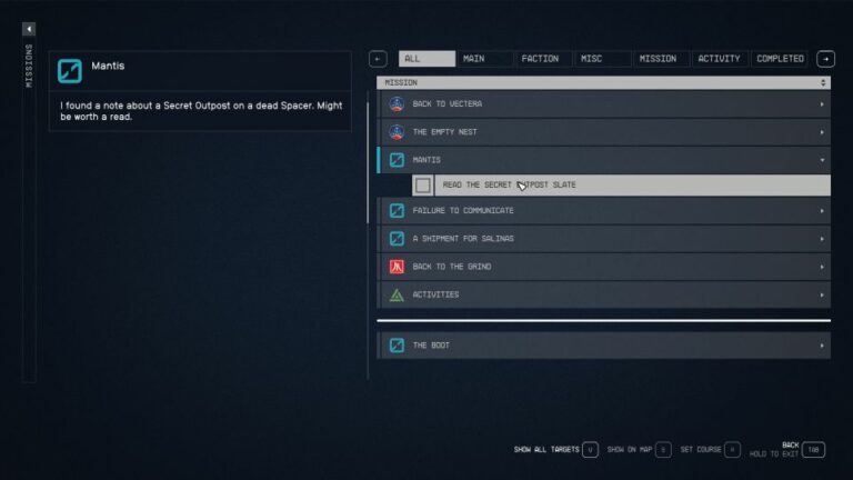 Starfield: Mantis (Secret Outpost) Walkthrough & Guide