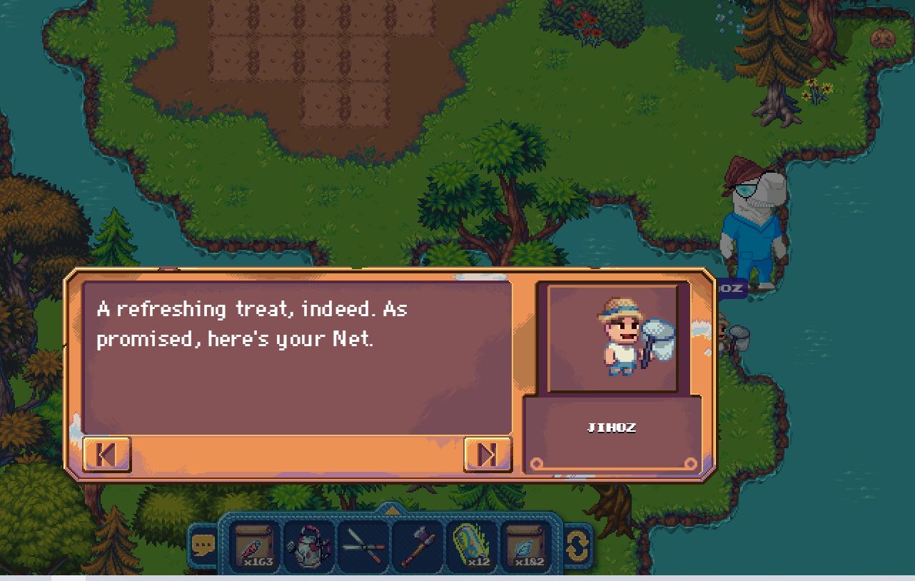 Pixels: How To Get A Fishing Net From Jihoz